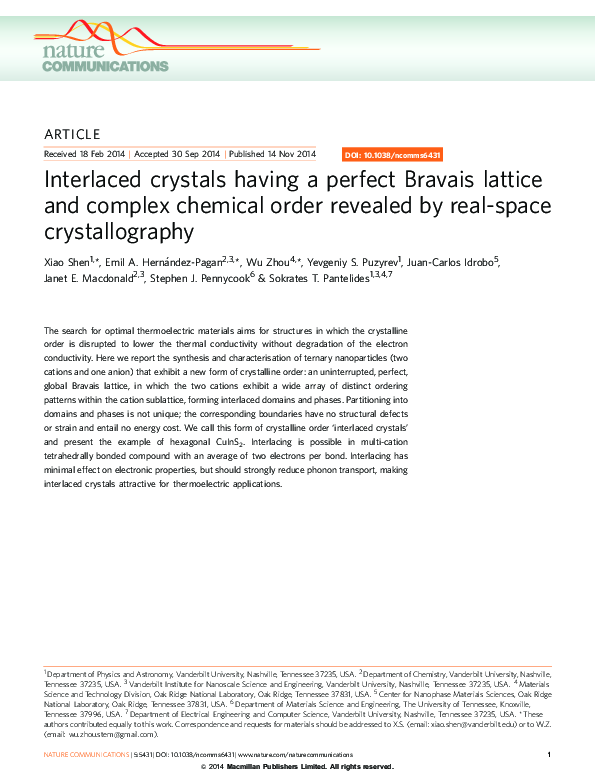 (PDF) Interlaced crystals having a perfect Bravais lattice and complex ...