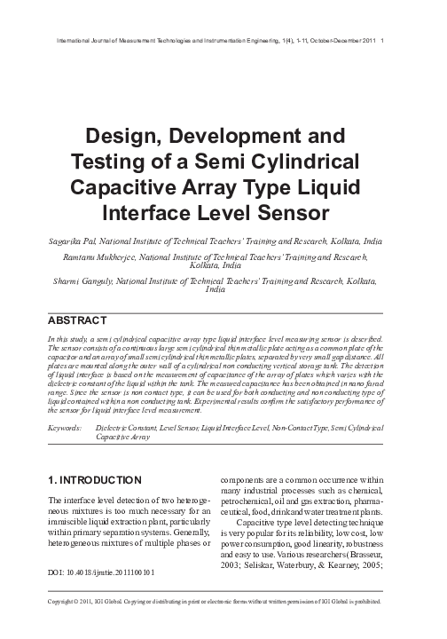 (PDF) Design, Development and Testing of a Semi Cylindrical Capacitive ...