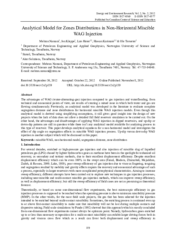(PDF) Analytical Model for Zones Distributions in Non-Horizontal ...