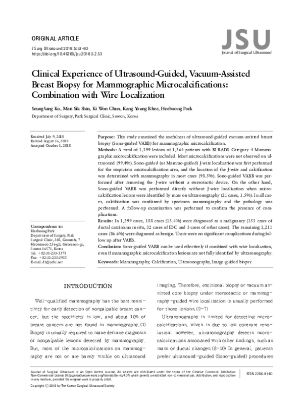 (PDF) Diagnostic Yield of High-Resolution Breast Sonography in Detecting Microcalcifications ...
