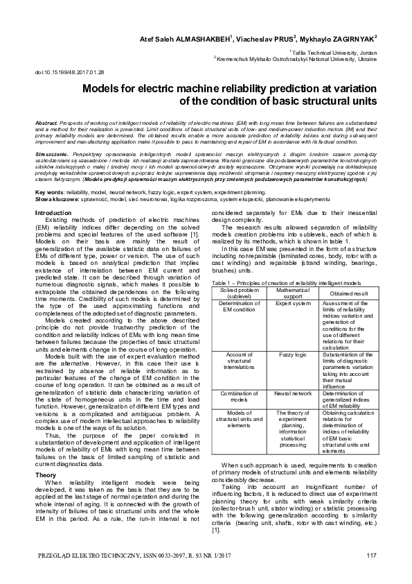 (PDF) Models for electric machine reliability prediction at variation ...