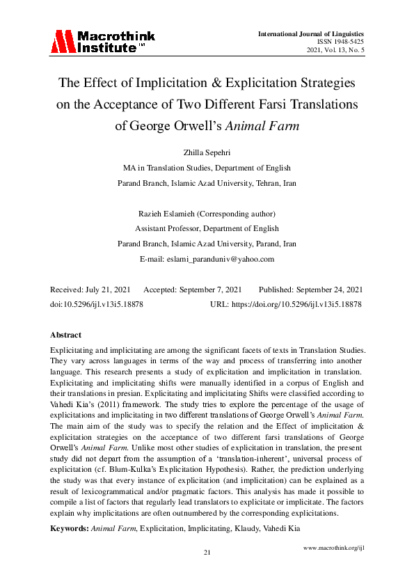 (PDF) The Effect of Implicitation Explicitation Strategies on the ...