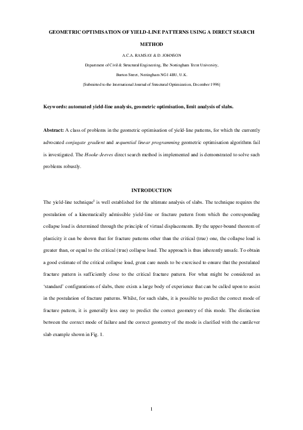 (PDF) Geometric optimization of yield-line patterns using a direct ...