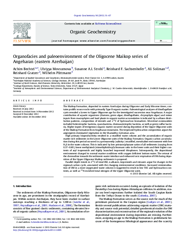 (PDF) Deposition, erosion and hydrocarbon source potential of the ...