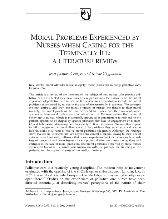 Free PDF Download Moral Problems Experienced By Nurses When Caring For Terminally Ill People free-pdf-download-moral-problems-experienced-by-nurses-when-caring-for-terminally-ill-people