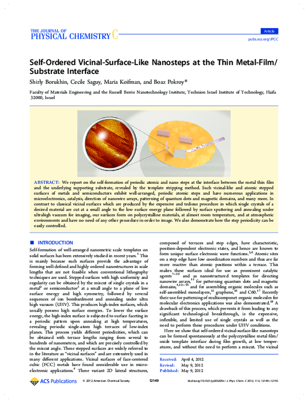 (PDF) Self-Ordered Vicinal-Surface-Like Nanosteps at the Thin Metal ...