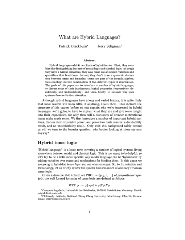 (PDF) What are Hybrid Languages?