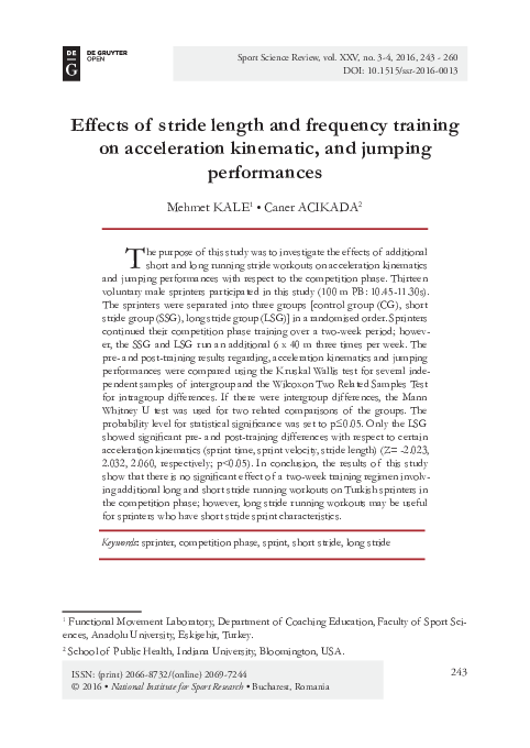 (PDF) Effects of stride length and frequency training on acceleration ...