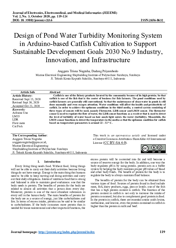 (PDF) Design of Pond Water Turbidity Monitoring System in Arduino-based ...