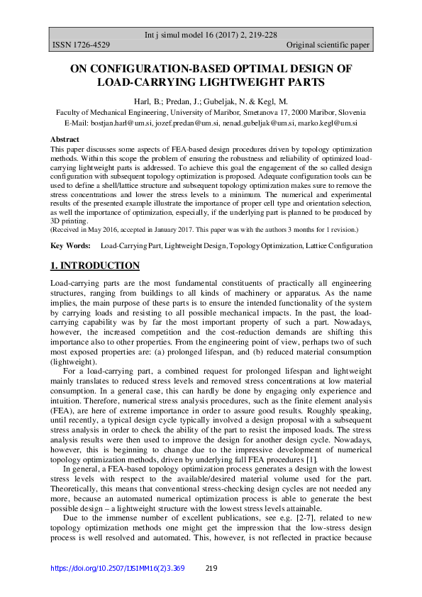 (PDF) On Configuration-Based Optimal Design of Load-Carrying ...