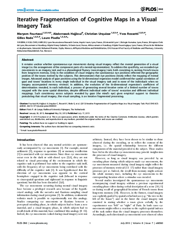 (PDF) Iterative Fragmentation of Cognitive Maps in a Visual Imagery Task