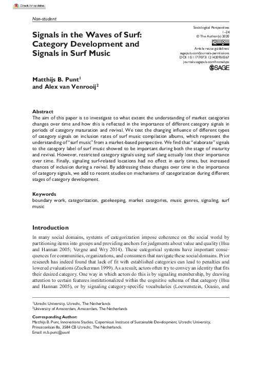(PDF) Signals in the Waves of Surf: Category Development and Signals in ...