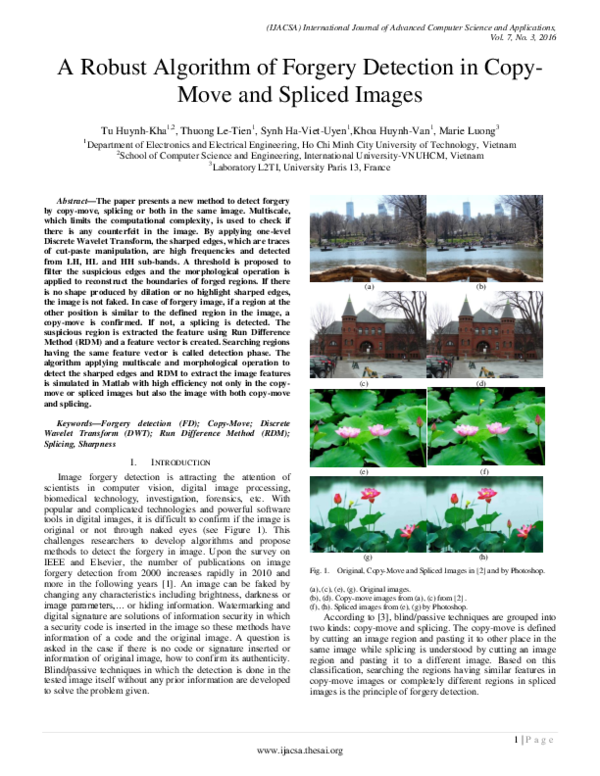 Pdf A Robust Algorithm Of Forgery Detection In Copy Move And Spliced Images Marie Luong