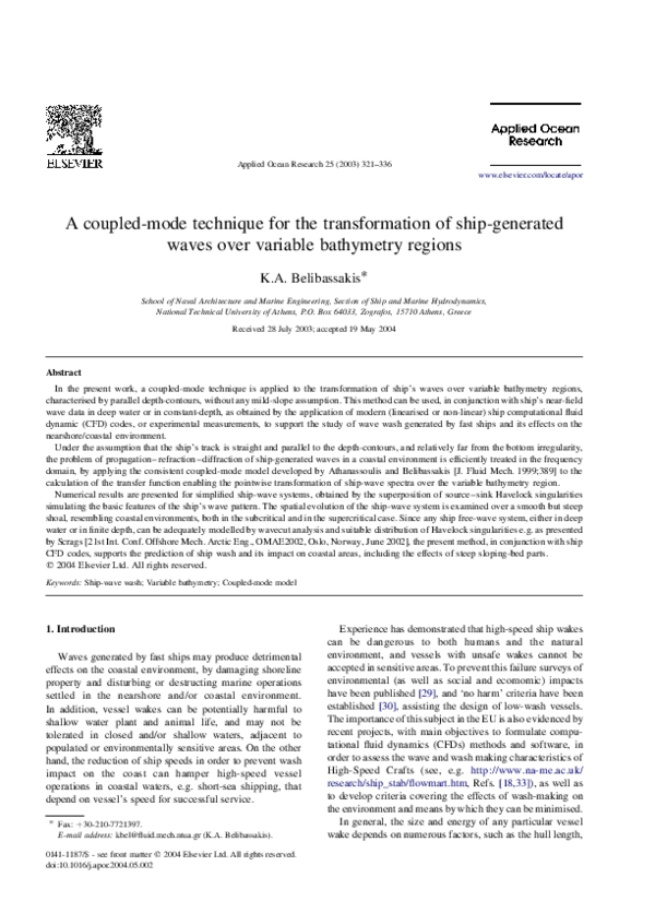 Pdf A Coupled Mode Technique For The Transformation Of Ship Generated Waves Over Variable
