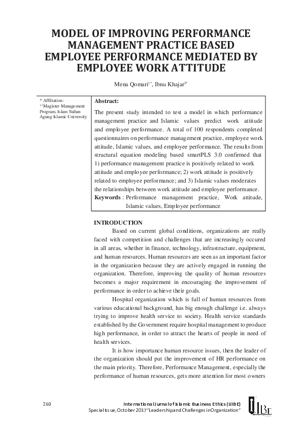 (PDF) Model of Improving Performance Management Practice Based Employee ...