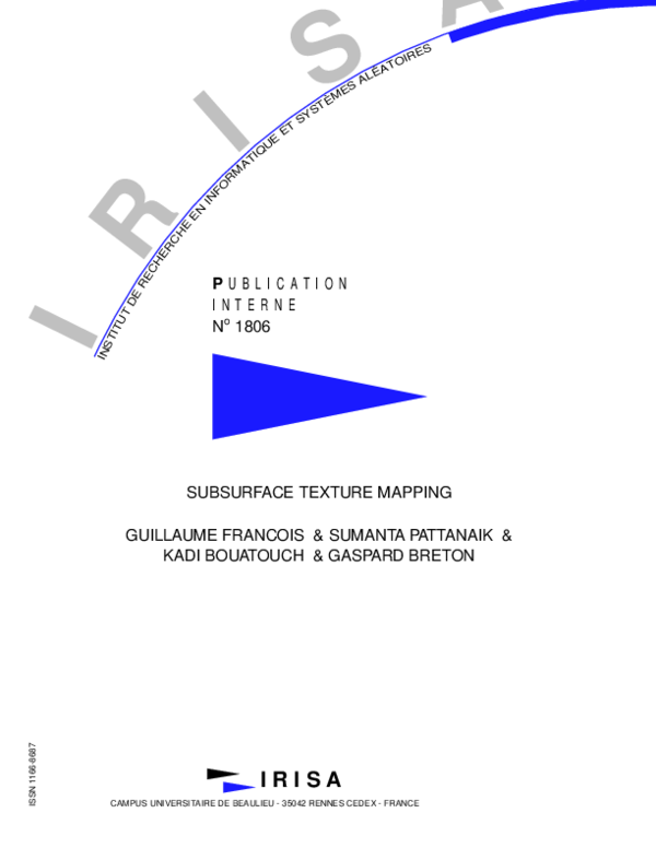 (PDF) Subsurface texture mapping