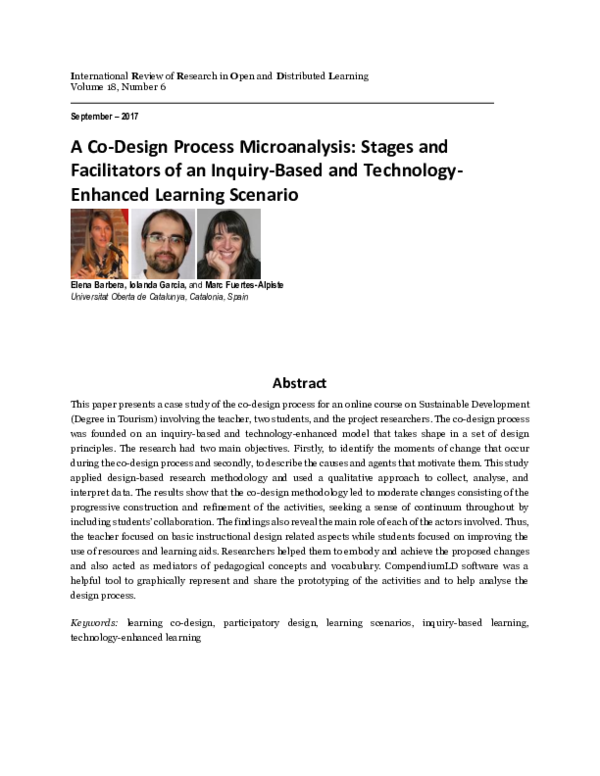 (PDF) A Co-Design Process Microanalysis: Stages and Facilitators of an ...