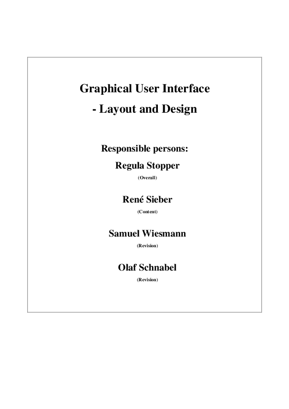 (PDF) Graphical User Interface - Layout and Design