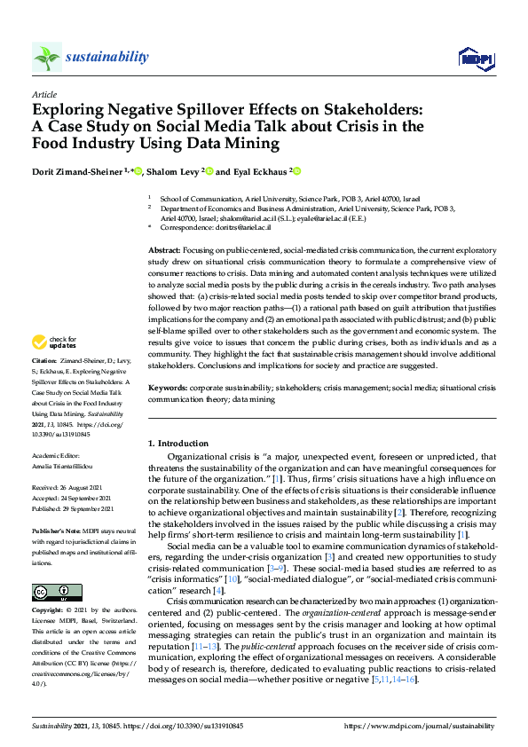 (PDF) Exploring Negative Spillover Effects on Stakeholders: A Case ...