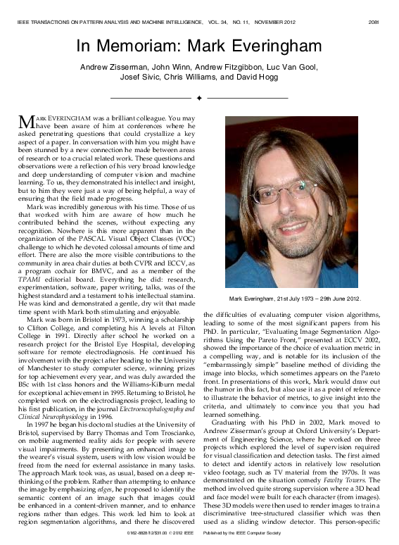 (PDF) In Memoriam: Mark Everingham