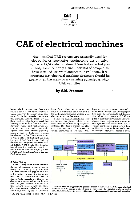 (PDF) CAE of electrical machines