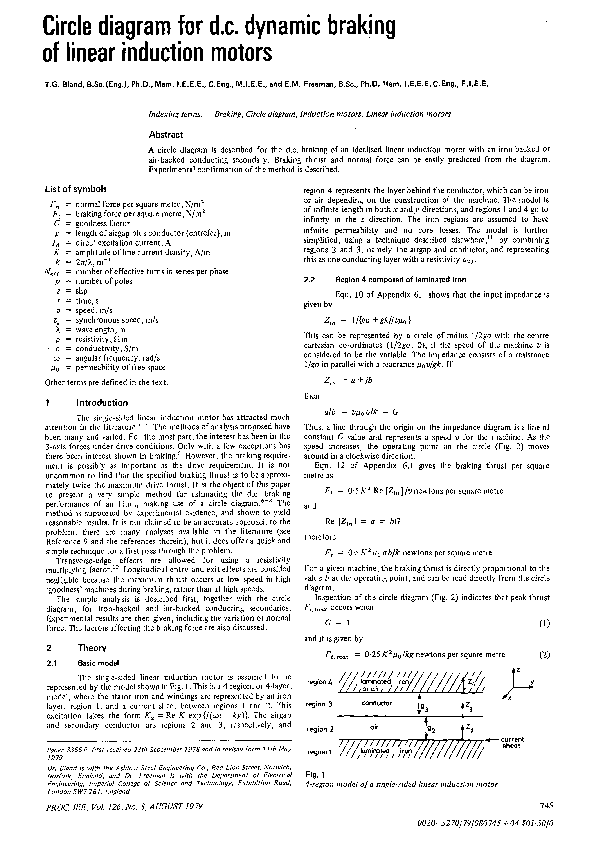 (PDF) Circle diagram for d.c. dynamic braking of linear induction ...
