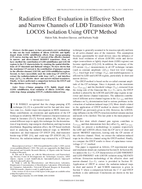 (PDF) Radiation Effect Evaluation in Effective Short and Narrow ...