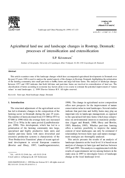(PDF) Agricultural land use and landscape changes in Rostrup, Denmark ...
