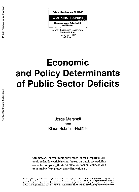 (PDF) Economic and policy determinants of public sector deficits
