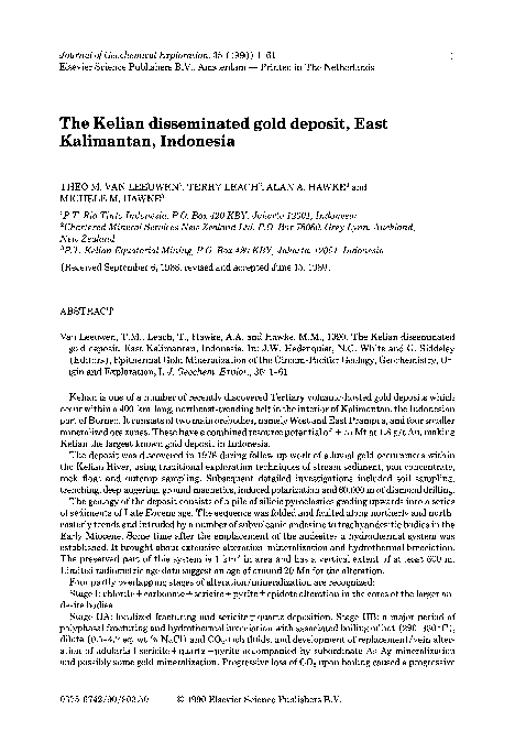 (PDF) The Kelian disseminated gold deposit, East Kalimantan, Indonesia