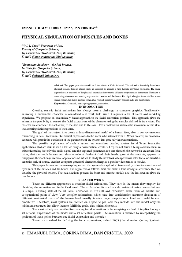 (PDF) Physical Simulation of Muscles and Bones