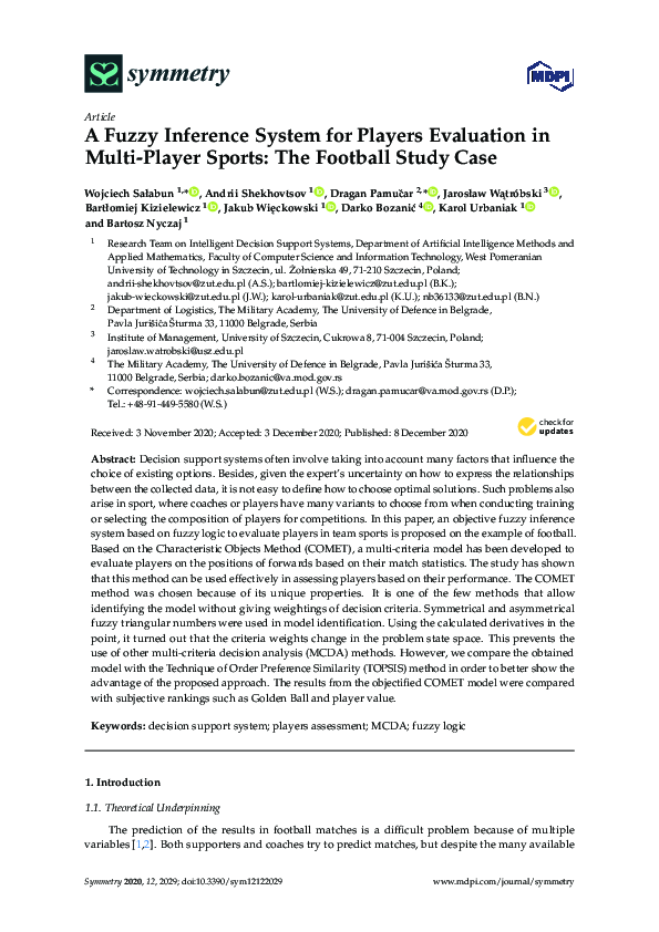 (PDF) A Fuzzy Inference System for Players Evaluation in Multi-Player ...
