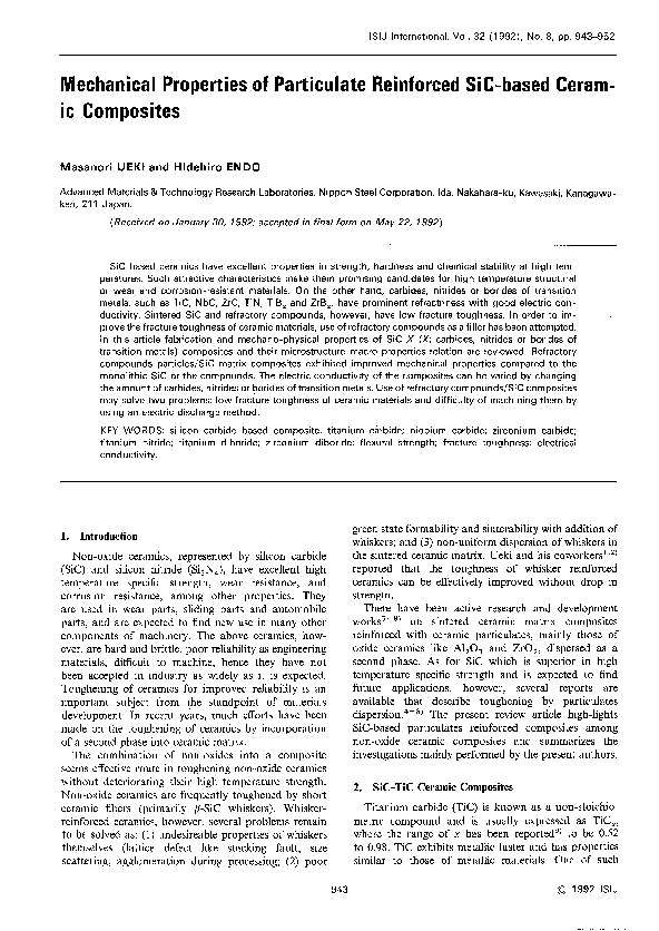 (PDF) Mechanical Properties of Particulate Reinforced SiC-based Ceramic ...