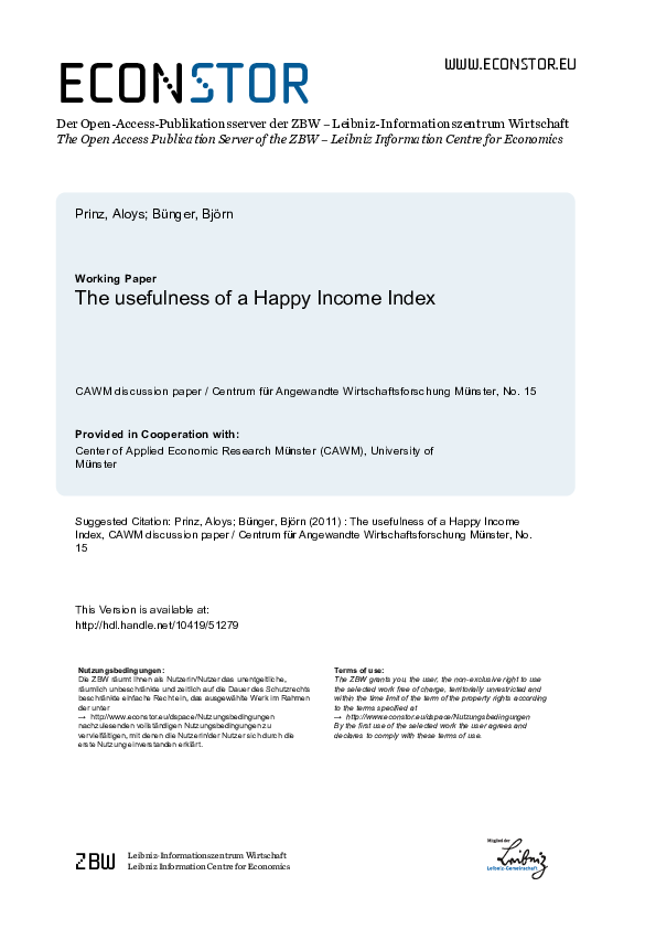 (PDF) The Usefulness of a Happy Income Index