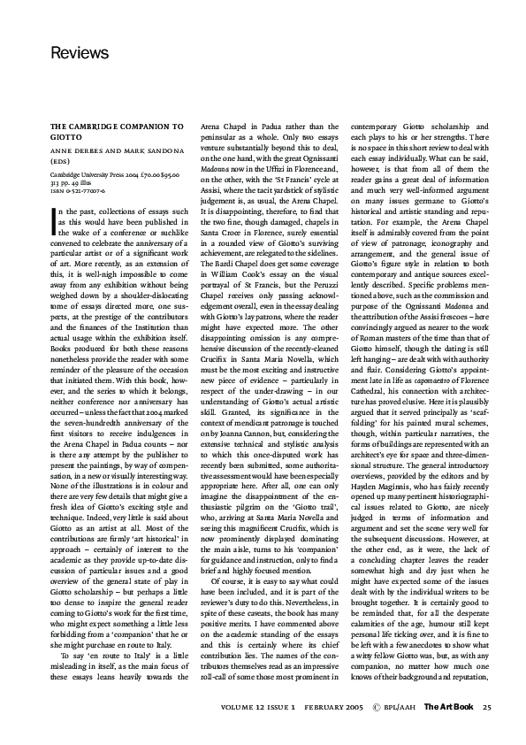 (PDF) Review: Anne Derbes and Mark Sandona (eds.), The Cambridge ...