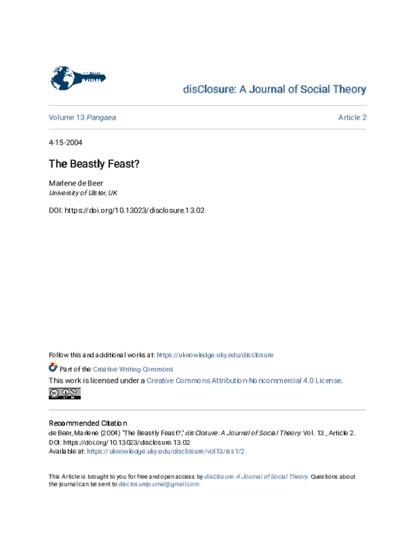 (PDF) The Beastly Feast?