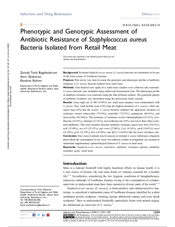 (PDF) Phenotypic and Genotypic Assessment of Antibiotic Resistance of ...
