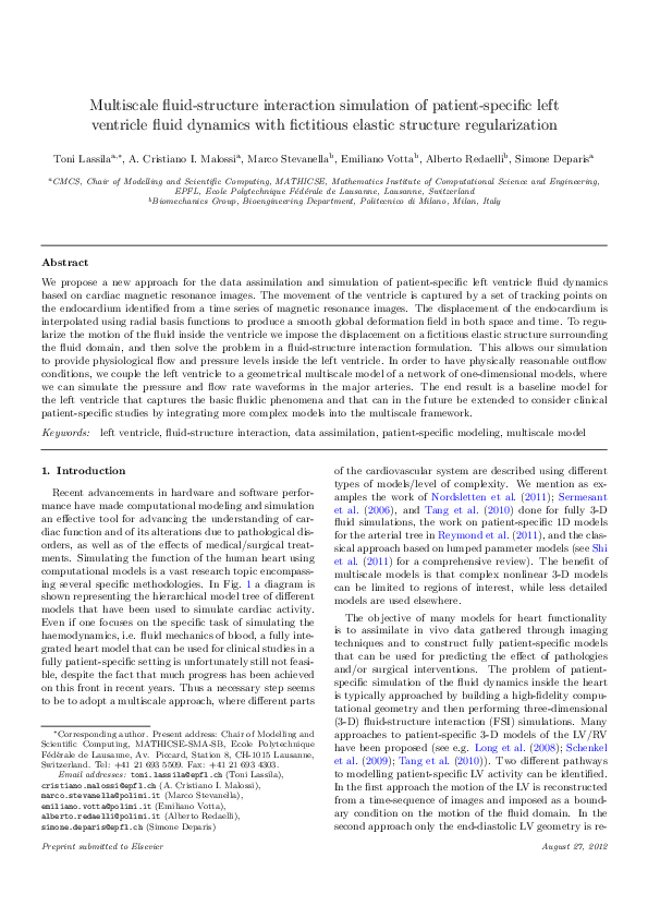 (PDF) Multiscale fluid-structure interaction simulation of patient-specific left ventricle fluid ...