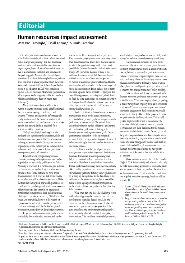 (PDF) Human resources impact assessment