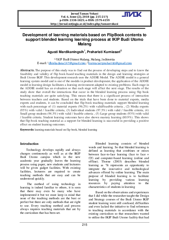 (PDF) Development of learning materials based on FlipBook contents to ...