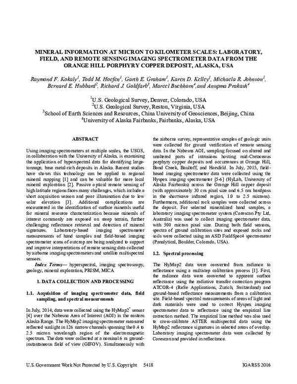 (PDF) Mineral information at micron to kilometer scales: Laboratory ...