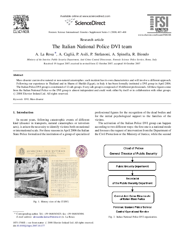 (PDF) The Italian National Police DVI team
