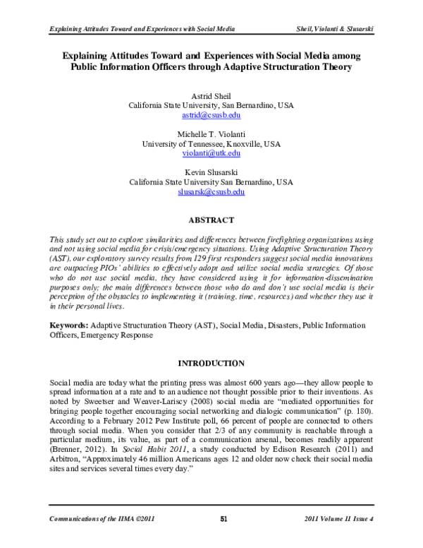 (PDF) Explaining Attitudes Toward and Experiences with Social Media ...