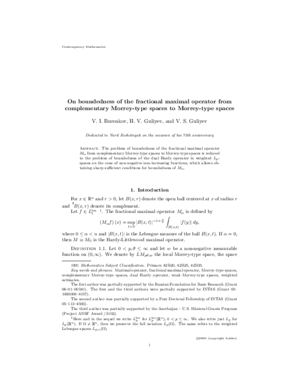 Pdf On The Boundedness Of The Fractional Maximal Operator Riesz Potential And Their