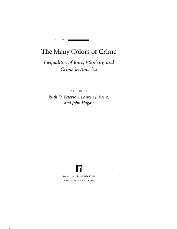 (PDF) The many colors of crime: Inequalities of race, ethnicity, and ...