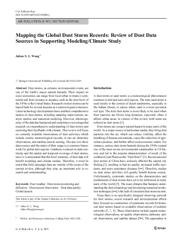 (PDF) Mapping the Global Dust Storm Records: Review of Dust Data ...