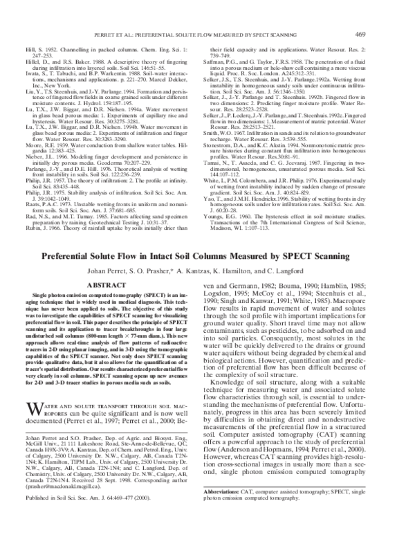 (PDF) Preferential Solute Flow in Intact Soil Columns Measured by SPECT ...