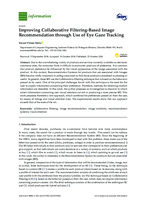 (PDF) Improving Collaborative Filtering-Based Image Recommendation ...