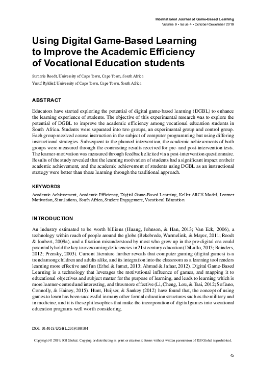 (PDF) Using Digital Game-Based Learning to Improve the Academic ...