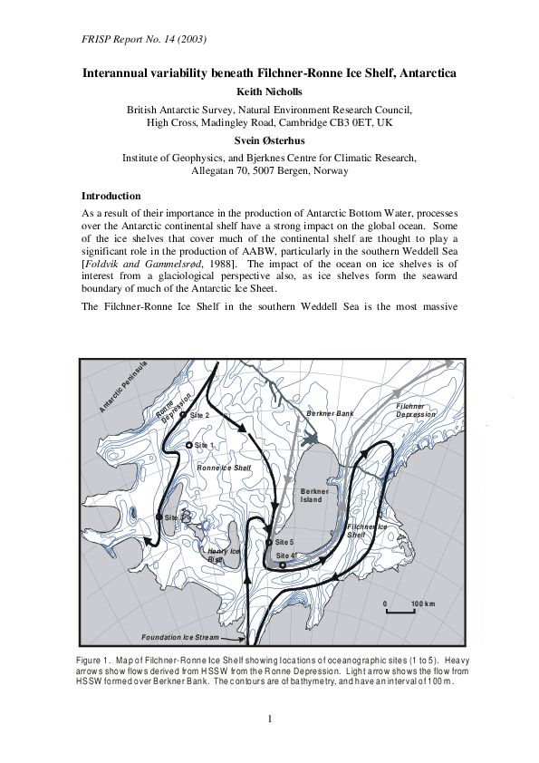 (PDF) Interannual Variability In The Ocean Conditions Beneath Filchner ...